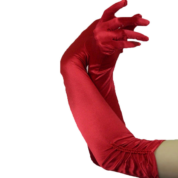 Long Satin Opera Gloves for Women- Yummy Bee Burlesque Accessories