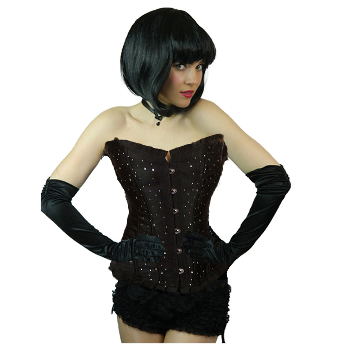 Gemstone Burlesque Corset & Thong - Sexy Plus Size Basques Yummy Bee